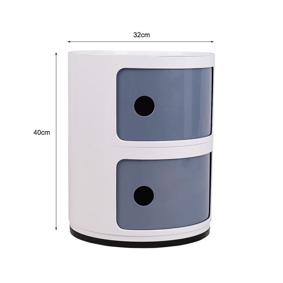 Round ABS Bedside Cabinet Cupboard Drawer Storage Unit Bathroom Bedroom ...