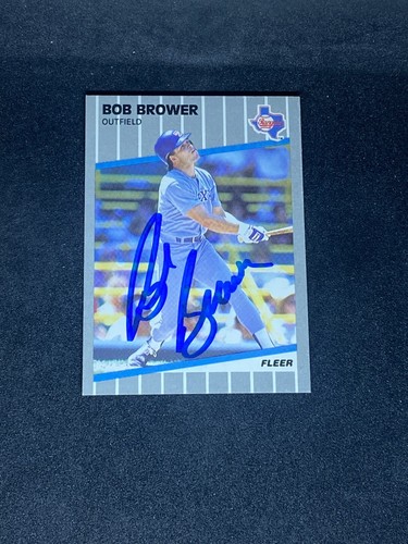 Bob Brower 1989 Fleer #514 Texas Rangers Yankees Auto Autographed ...