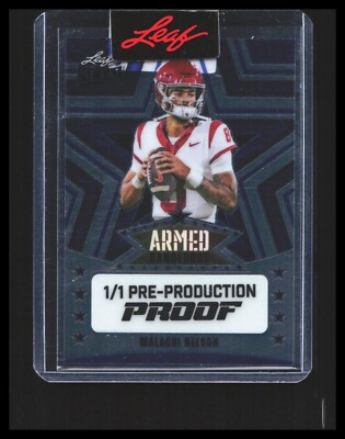 2024 Malachi Nelson - Leaf Metal 1/1 Pre Production Proof Acetate Boise ...