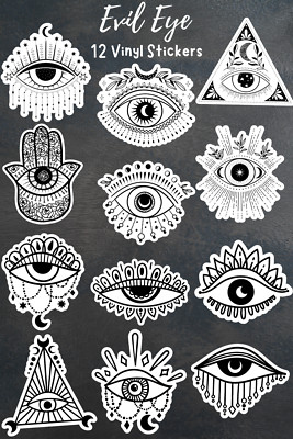 12 Pcs Evil Eye Planner Journal Kindle Vinyl Stickers | eBay Australia