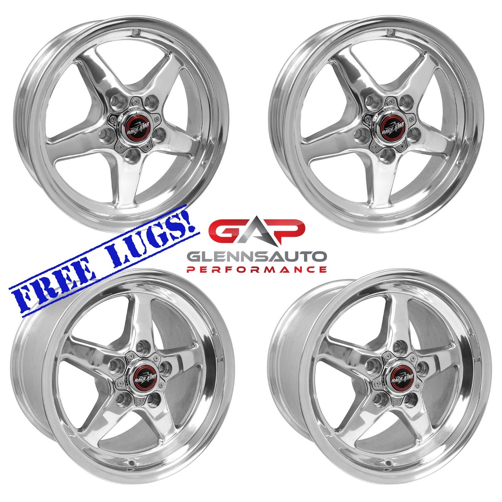 Race Star Drag Pack 15x8/15x3.75 for 2004-06 GTO (Polished) - 4 Wheel ...