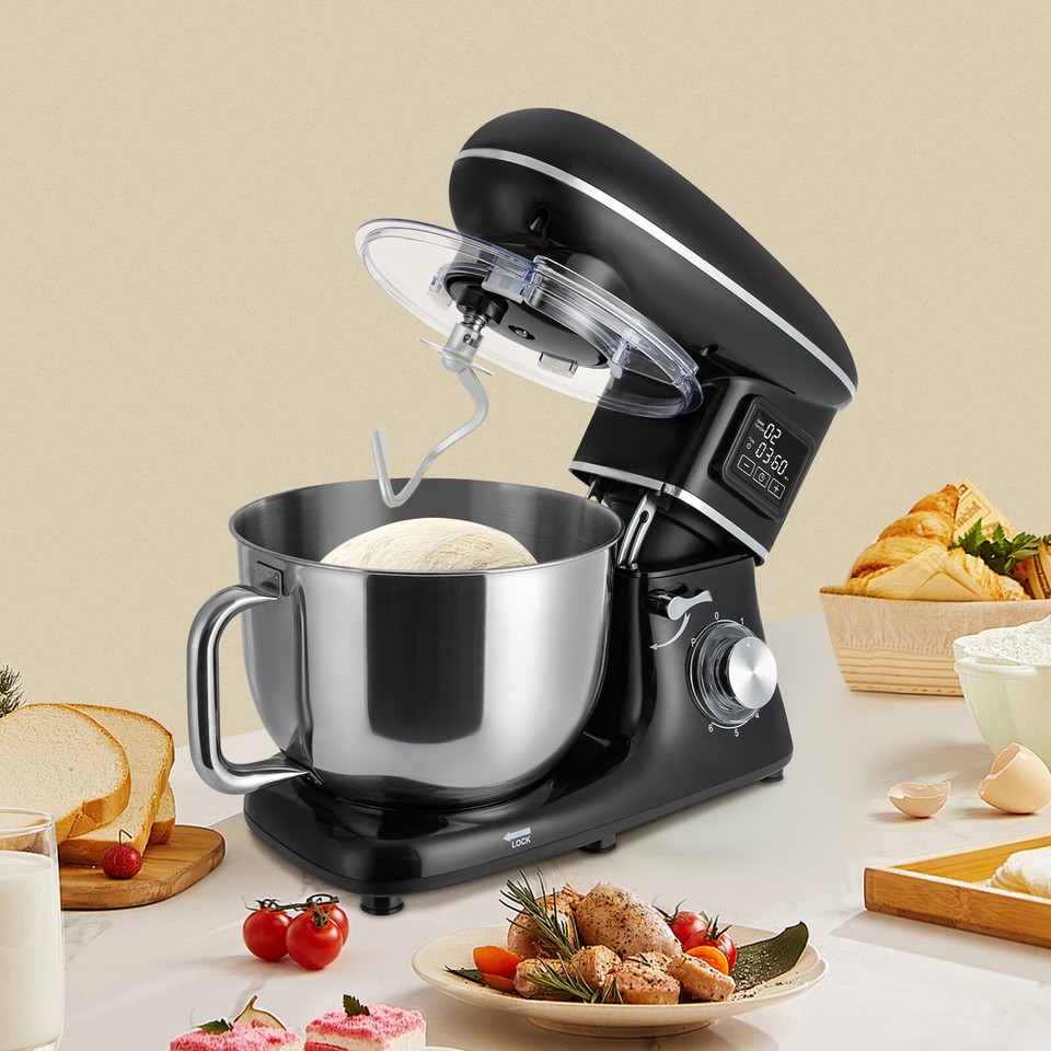 Commercial Stand Food Mixer Processor 6.5Qt Electric Dough Mixer 6+1 ...