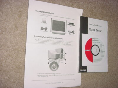 Compaq Color Monitor 5500, 7500 Quick Setup Manual & CD | eBay