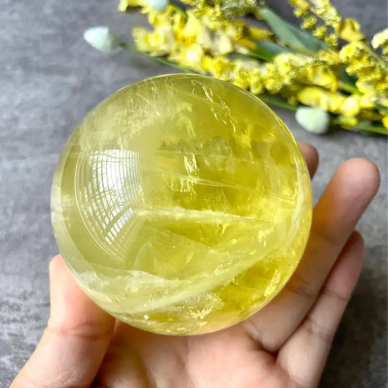 2.76inch-2.95inch Extra Large Size Stunning Lemon Citrine Crystal Ball ...