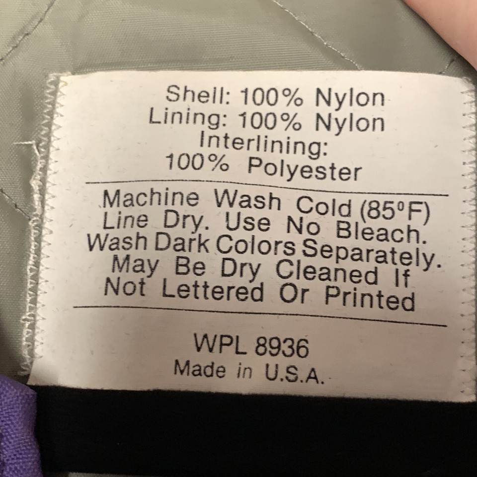 Vtg Nylon Varsity Jacket Sz Large Purple Baseball P Patch Made in USA ...