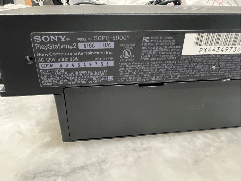 Sony PlayStation 2 PS2 Fat Console SCPH-50001 2 Controllers + 2 Games ...