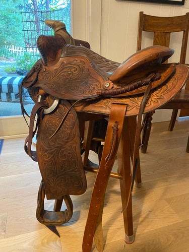 15 inch bonanza all around ranch saddle, full quarter horse bars | eBay