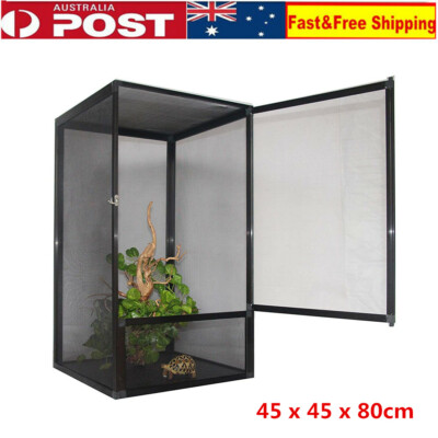 Terrarium Insect Mesh Cage Large Aluminum Alloy Reptile Enclosure Black ...