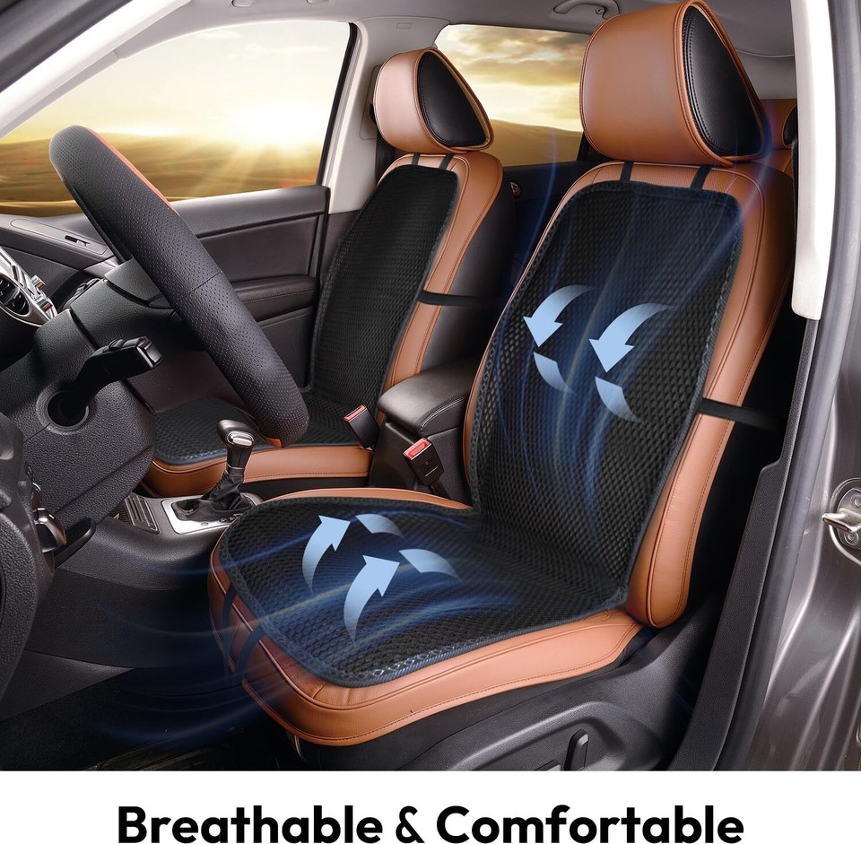 Cool 3D Air Mesh Car Seat Cushion Pad 41x15in Black for Car Office ...