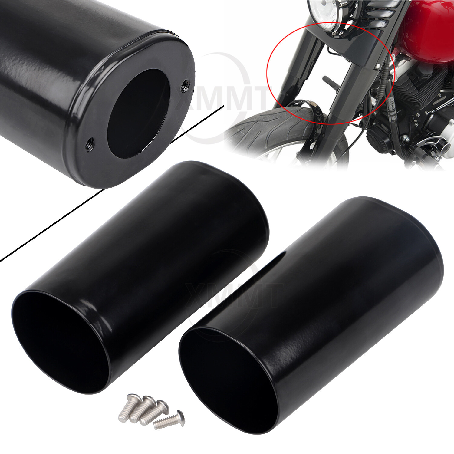 Harley Road King FLHR Softail Slim FLS FLSTN Front Fork Slider Covers ...