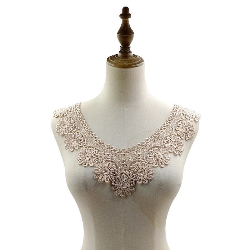 High Quality White Lace Fabic Embroidered Applique Neckline for Lace ...