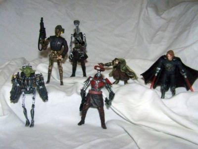 Custom figure lot of 6 "JEDI-MECH " STAR WARS cyborg yoda, IG99, blip ...