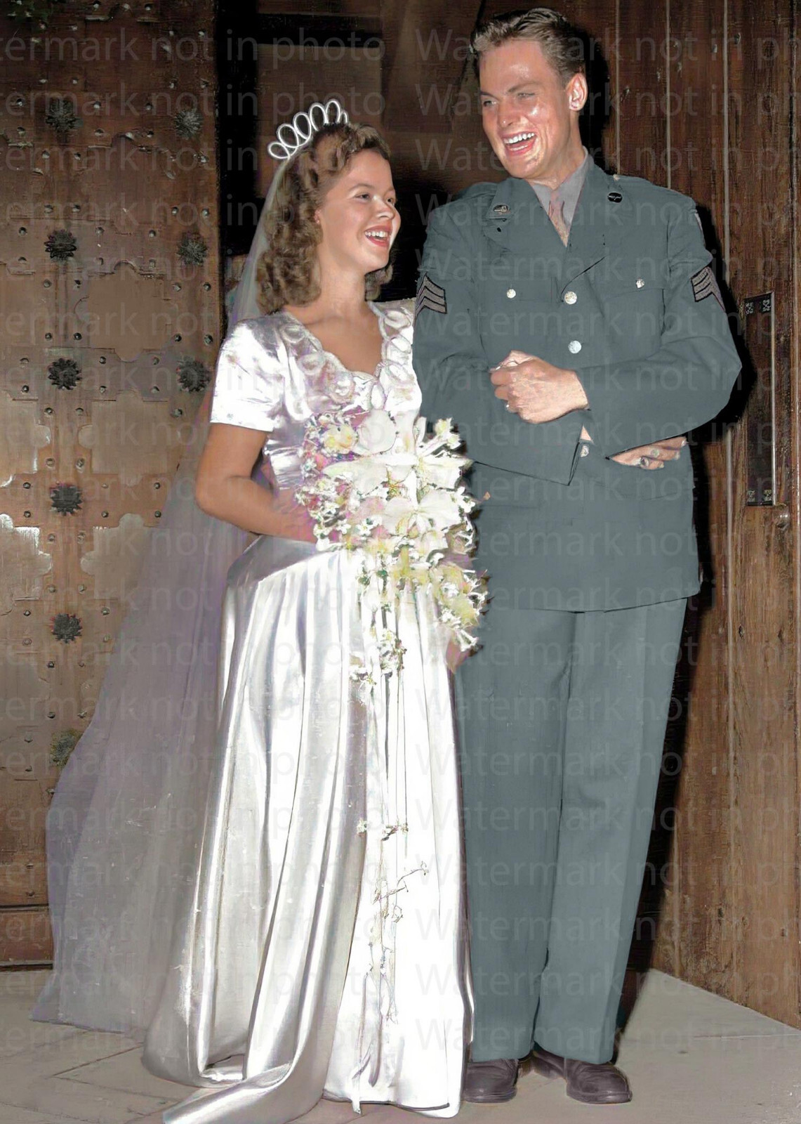 John Agar & Shirley Temple Wedding RARE COLOR Photo 303 | eBay