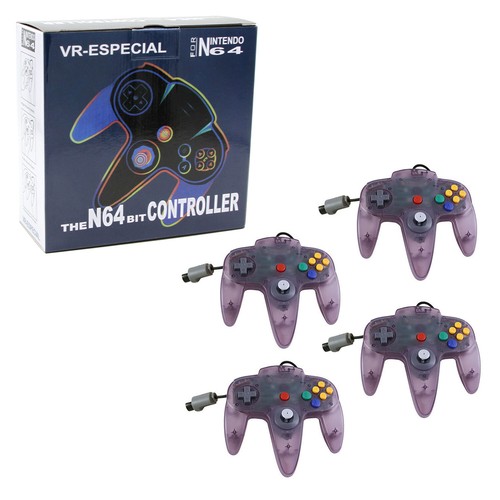 4 X Nintendo 64 5' CLEAR PURPLE CLASSIC Controller Pad Hexir New (N64 ...