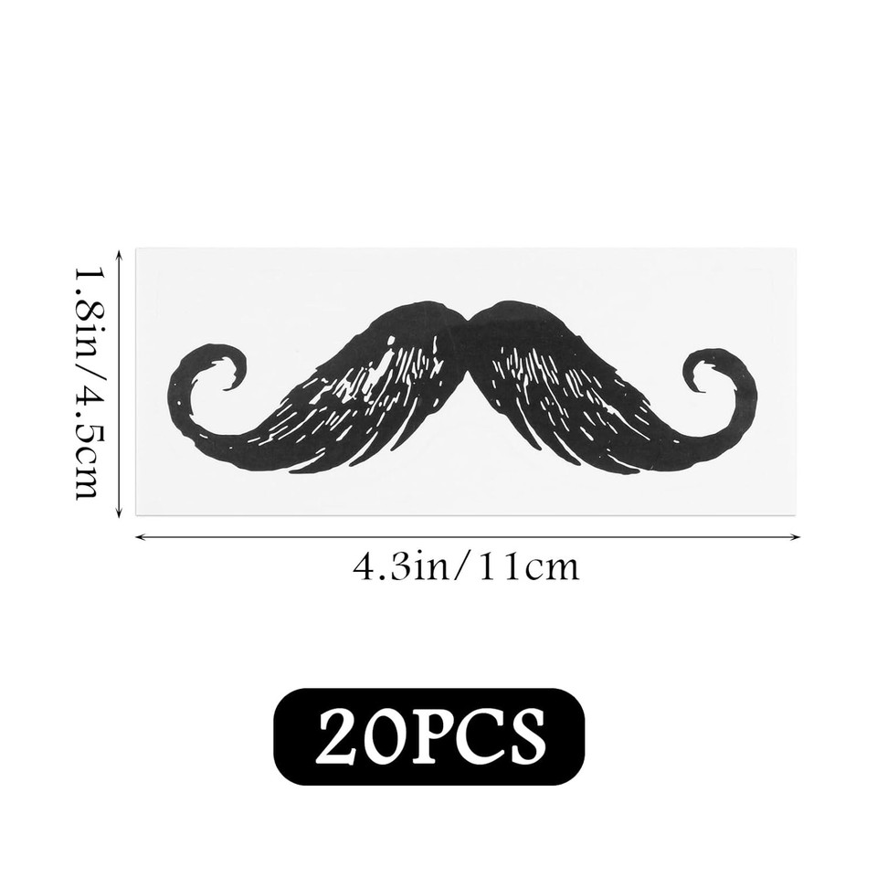 20Pcs Beard Mustache Stickers, Fake Mustaches Removable Mustache... | eBay