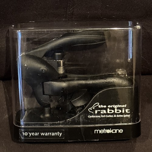 METROKANE Rabbit Corkscrew Wine Opener Set Black w/ Foil Cutter ...