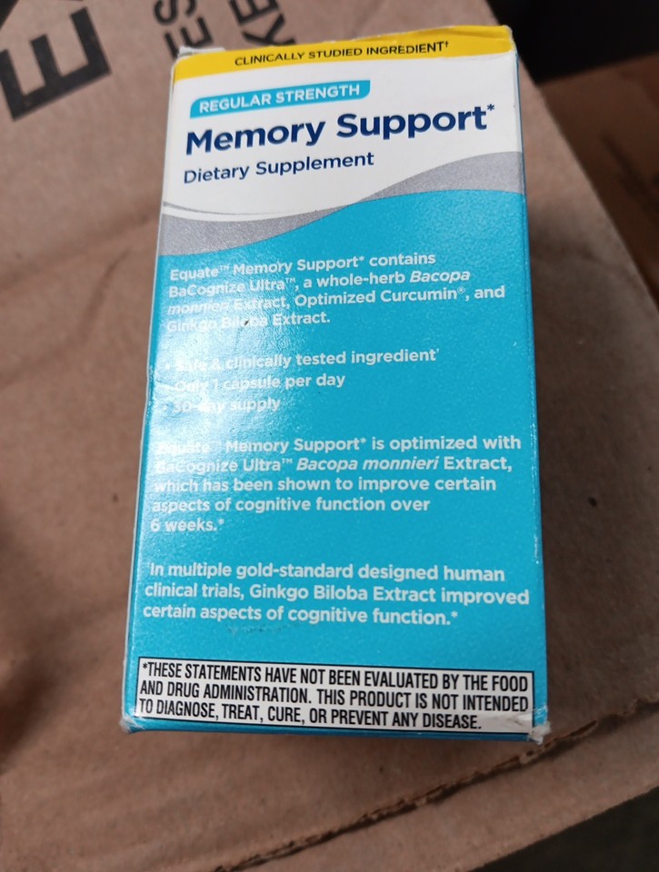Equate Memory Support Dietary Supplement Capsules, 30 Count Exp:06/25 ...