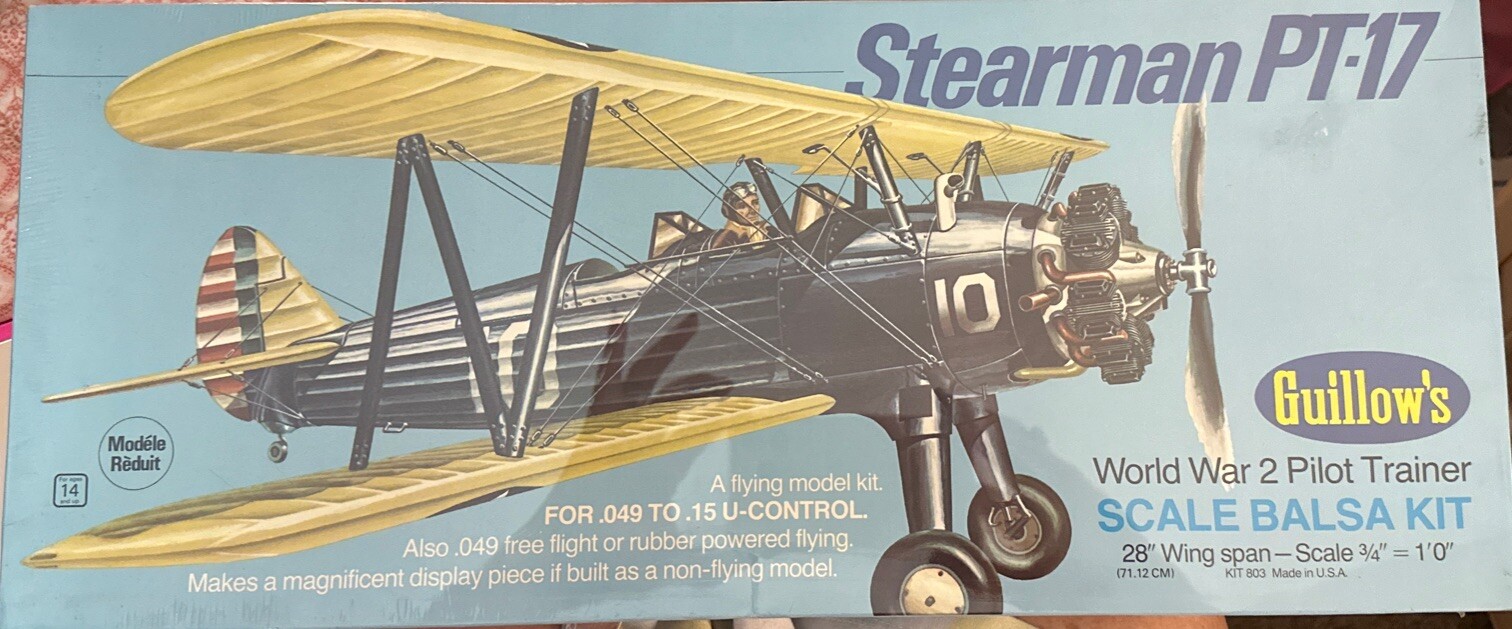 Guillow's Stearman PT-17 Model Kit, Navy, Small | eBay