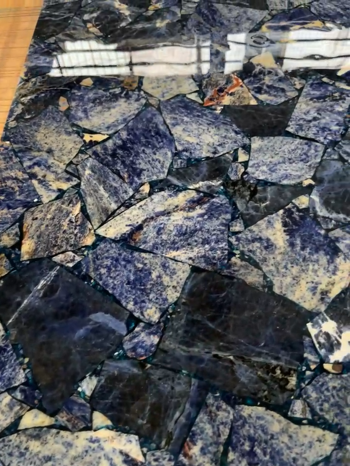 Sodalite Blue Jasper Slabs Marbles Semi-Precious Slab Coffee Table ...