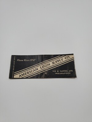American Linen Supply Co. Indianapolis Indiana Full Cover Matchbook ...