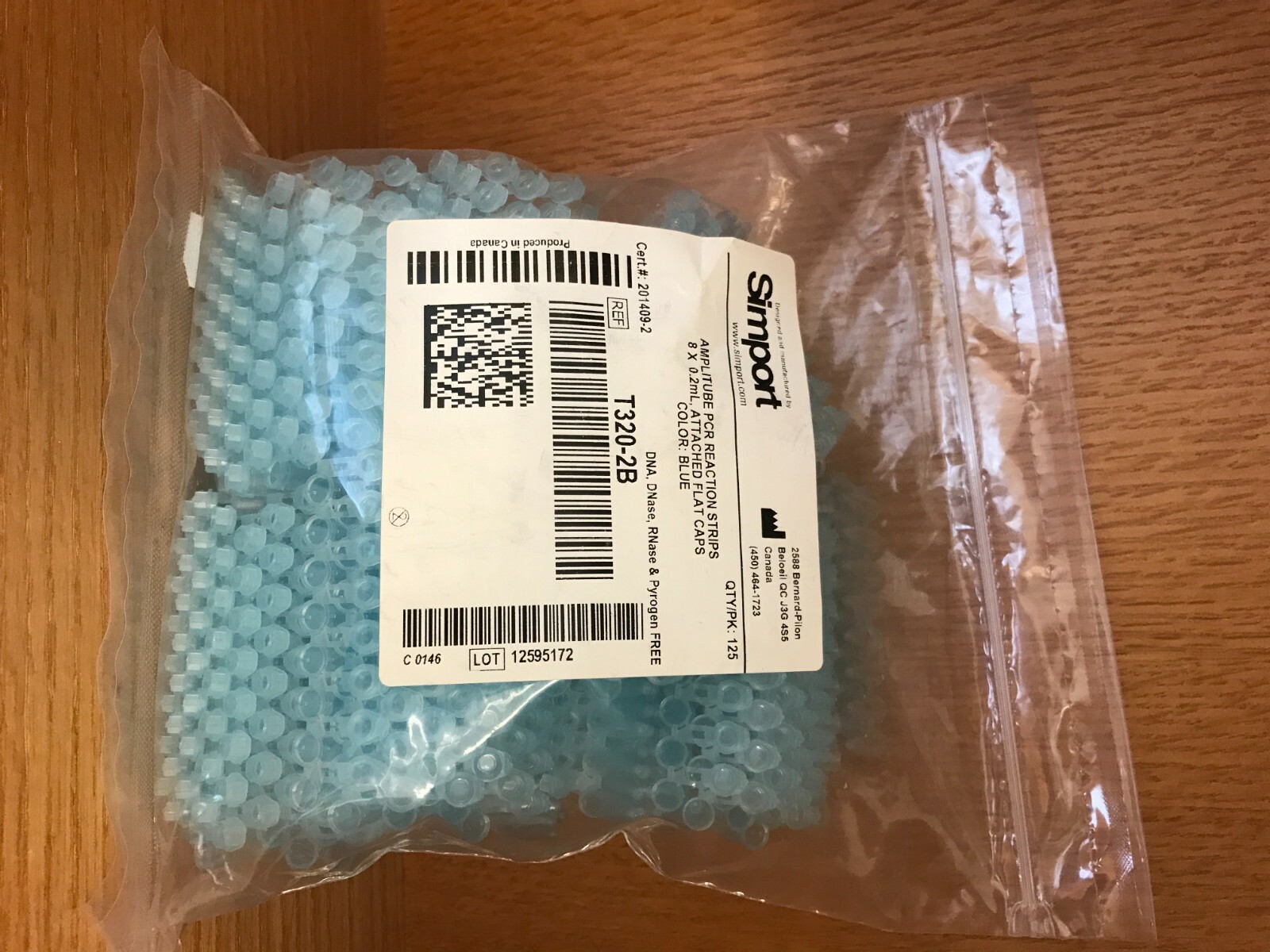 Simport Scientific T320-2B Amplitube PCR Reaction Strip with Flat Cap ...