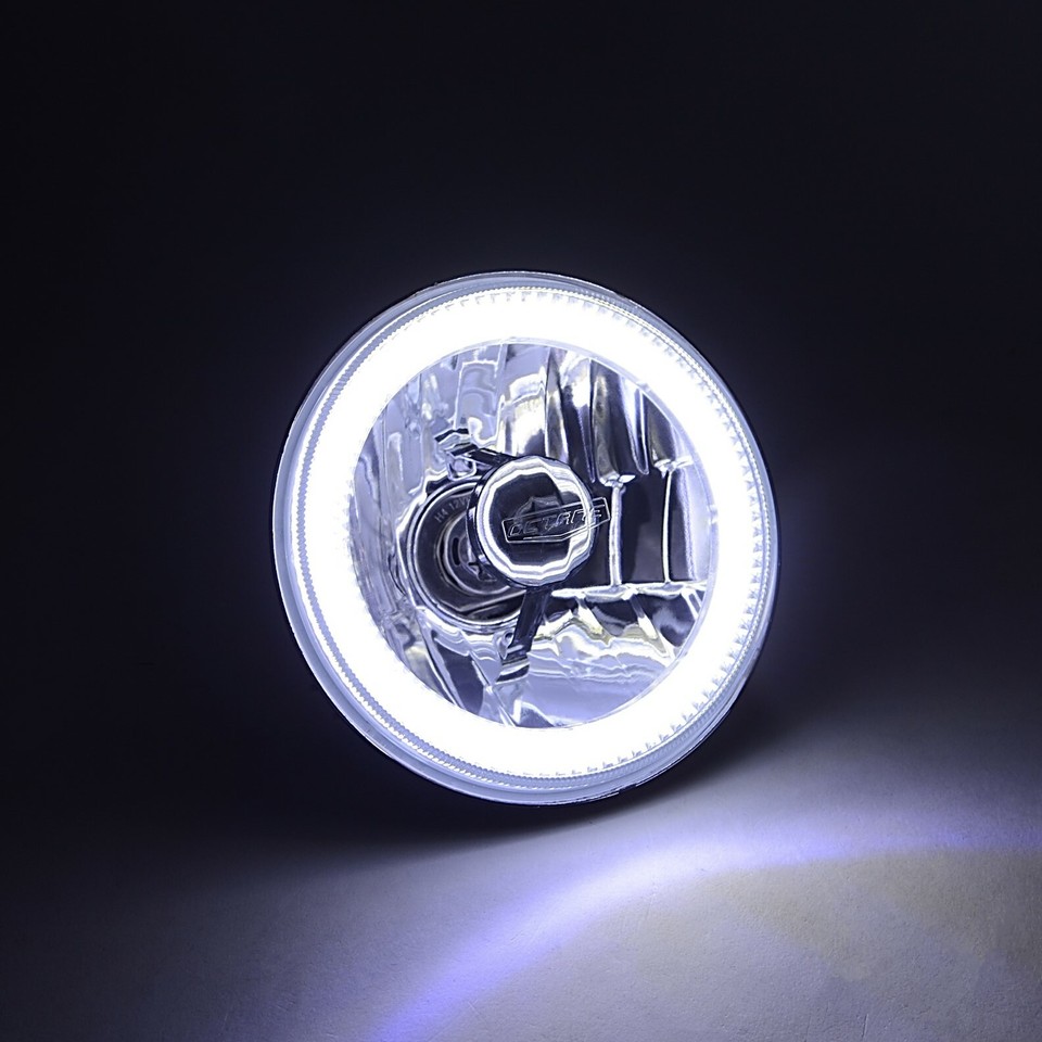 5-3/4" White LED COB SMD Halo Angel Eye Halogen Light Bulb Metal ...