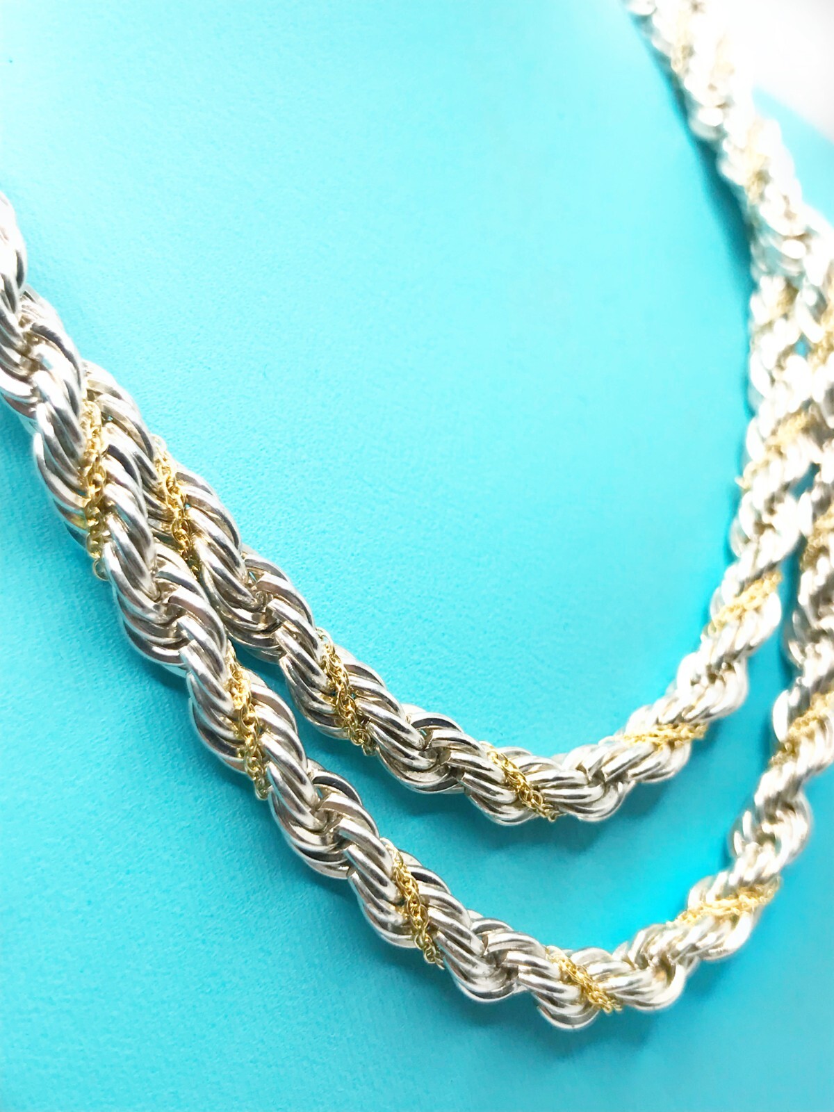 Tiffany & Co. 18KYG & SS Twist Rope Chain Necklace 18" | eBay