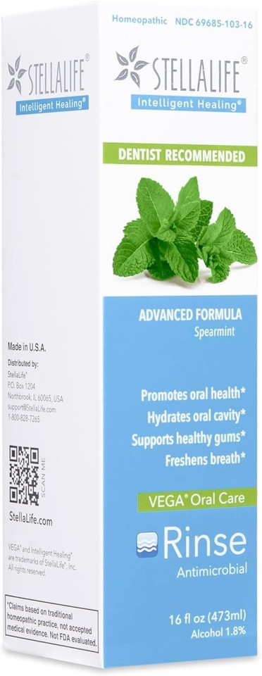 StellaLife Vega Oral Rinse Dry Mouth Mouthwash Natural Daily Dental ...