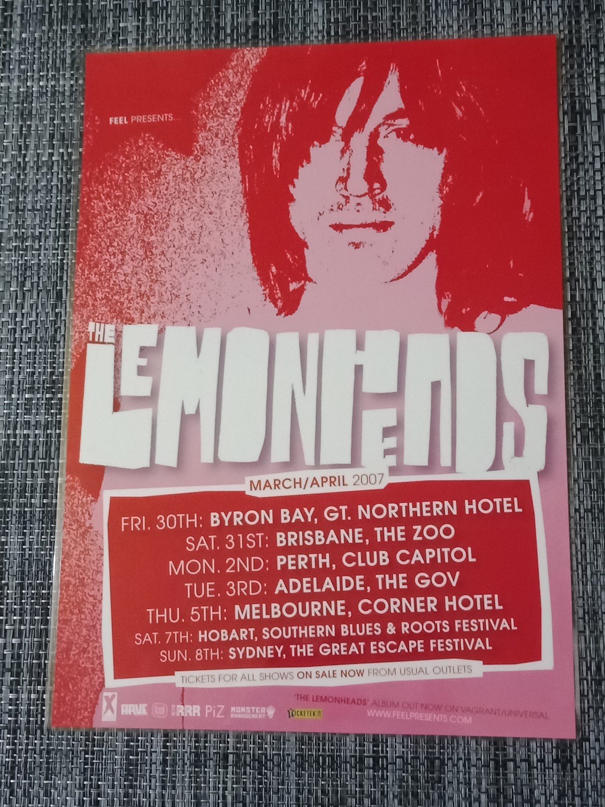 THE LEMONHEADS - 2007 Australia Tour - Laminated Promo Poster | eBay