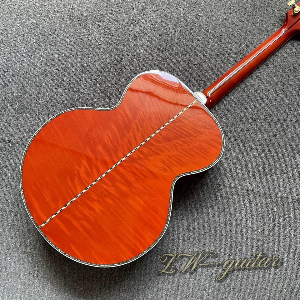 SJ-200 Rose Masterpiece Custom Acoustic Guitar Real Abalone Solid ...