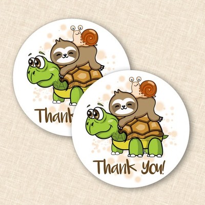 Turtle sloth snail Thank You stickers labels envelope seals | eBay