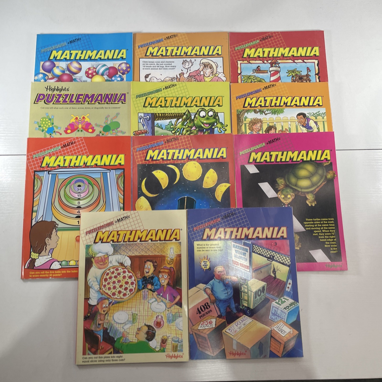 Mathmania & Puzzlemania Books Highlights Vtg Lot 11 1990’s Activities ...