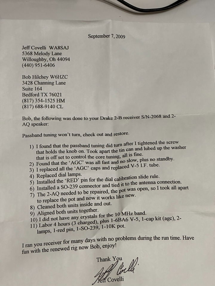 Drake 2B Communications Radio Receiver w/ 2-BQ Q-Multiplier ~ Crystal ...