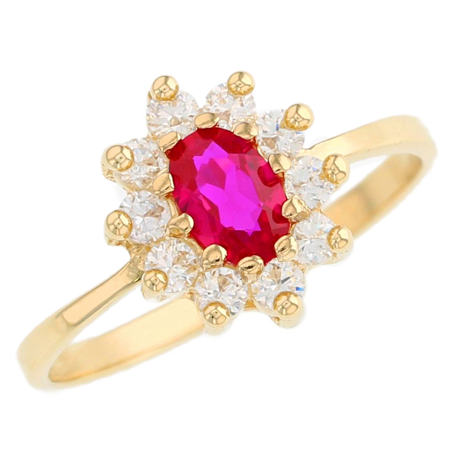 10k or 14k Gold Simulated Ruby Red July CZ Birthstone Ring | eBay