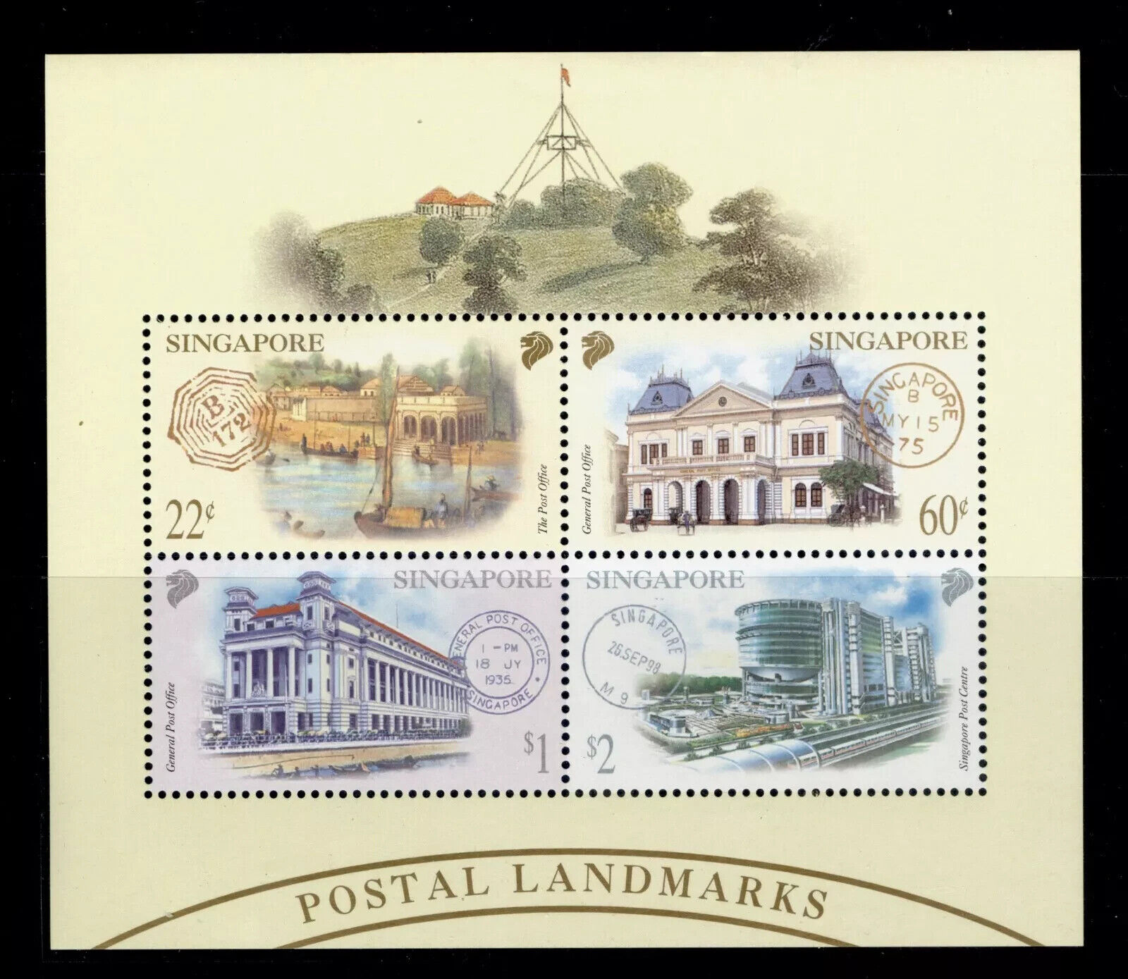 Singapore Qeii Sg Ms1036 2000 Postal Landmarks Mini Sheet Mnh Mint Ebay