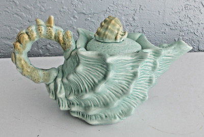 NEW BLUE SKY GREEN SHELL TEAPOT | eBay
