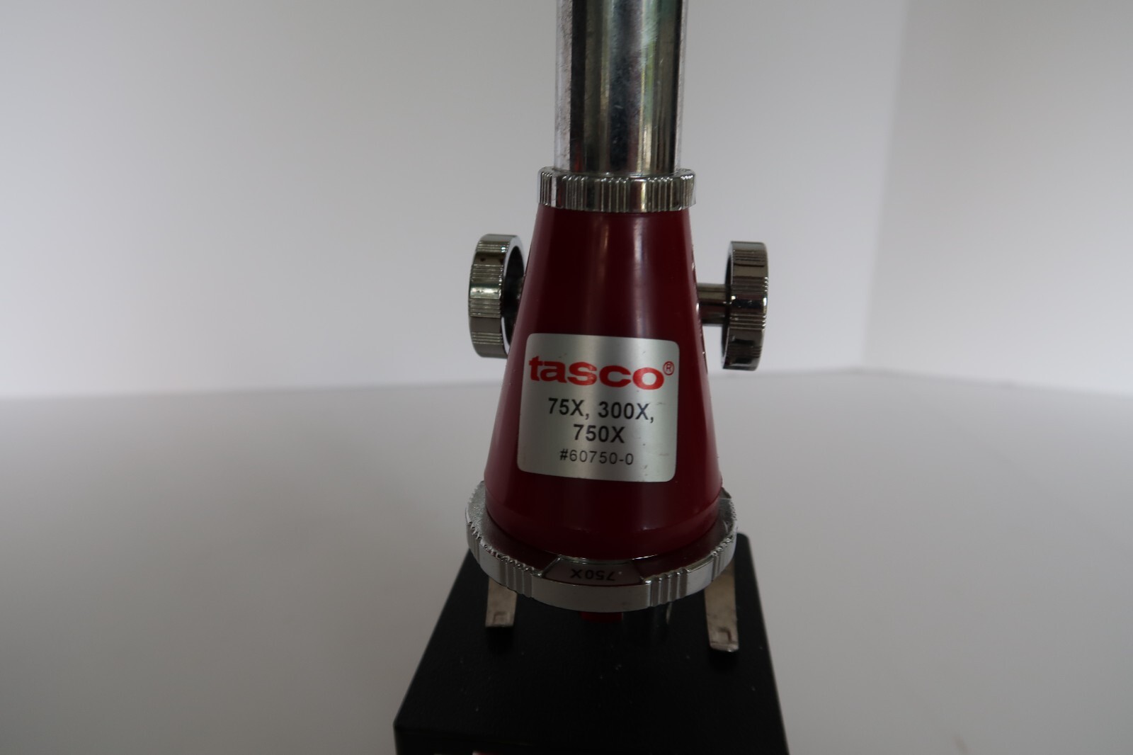 Vtg Tasco Microscope Model 60750-0 Red Plastic Lighted Tested Battery ...