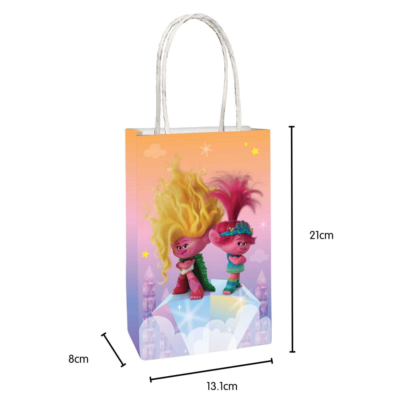 Trolls 3 Band Together Paper Gift Bags Party Favour Lolly Treat Bag ...