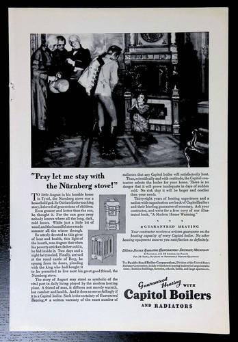 Print Ad 1928 Lot 2 Capitol Boilers Radiators Pacific Steel Boiler ...
