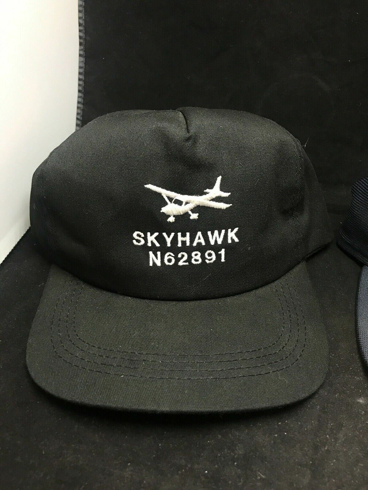 Lot Of 2 Skyhawk N62891 Hat Black Cessna Adjustable Aviation Hats | eBay