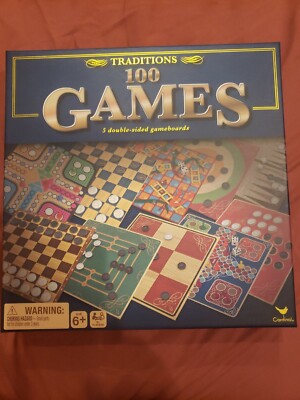 Traditions 100 Games 5 Double-Sided Gameboards Chess Checkers Brand New ...