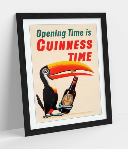VINTAGE GUINNESS TIME POSTER RETRO -FRAMED WALL ART PICTURE PRINT | eBay
