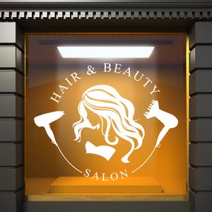 Hairdresser Beauty Salon White Window Vinyl Sticker Large Scalable | eBay
