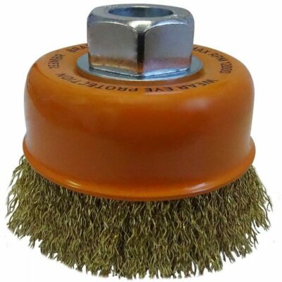 Josco MULTI-THREAD BRASS CRIMPED WIRE CUP BRUSH 75mm Diameter, 12000Rpm ...