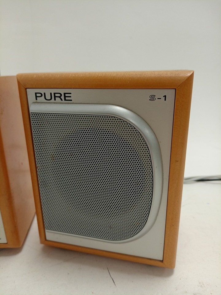 PURE Evoke-1S DAB Digital Radio with S-1 Speaker Bundle - Wood Finish ...