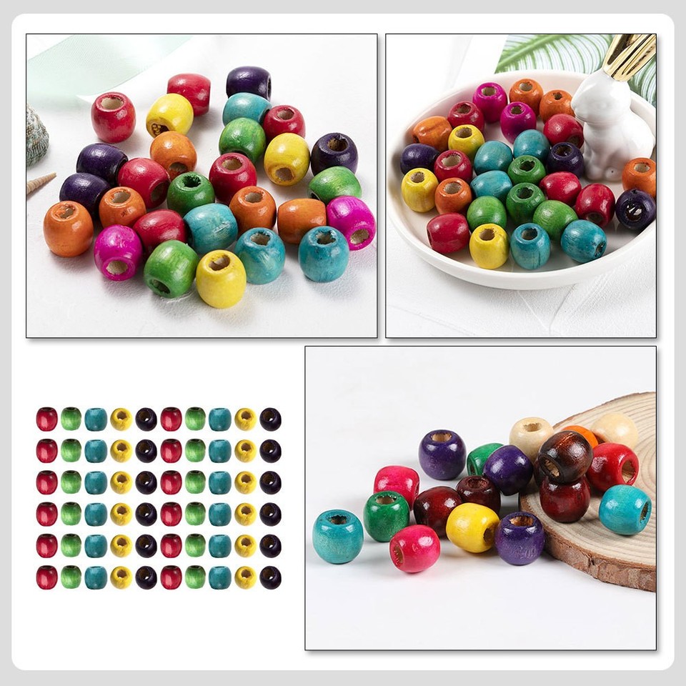 200 Pcs Hair Braids Beads Wood Beads for Dreadlocks Hair Extensions ...