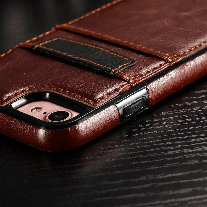 for iPhone 7 or 7+ PLUS - PU Leather Credit Cards Slot Holder Wallet ...