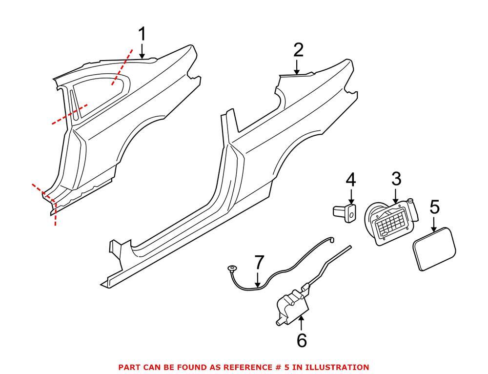 Genuine OEM Rear Fuel Filler Door For BMW 51177166825 | eBay