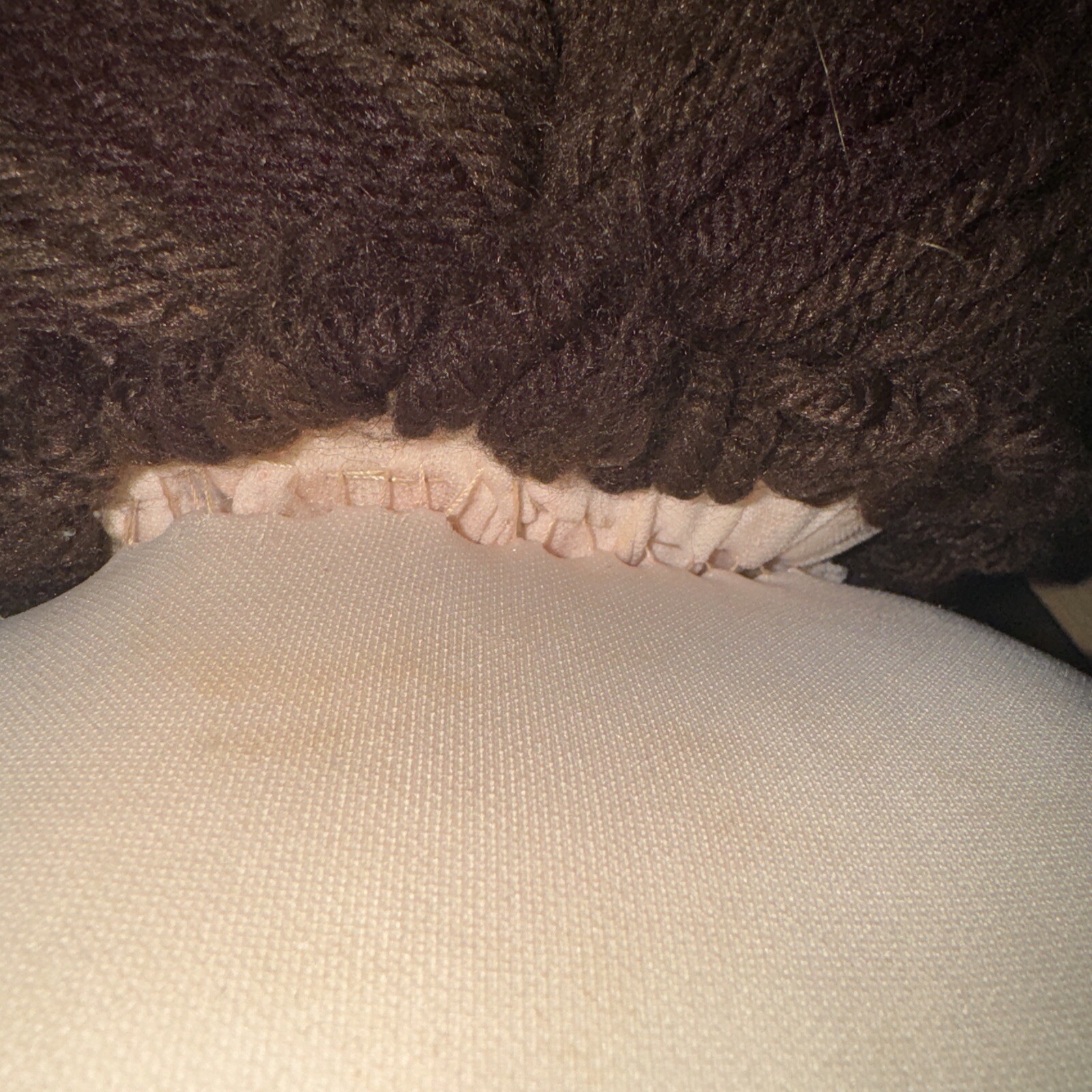 Vintage soft sculpture handmade Cabbage Patch doll brown hair red ...