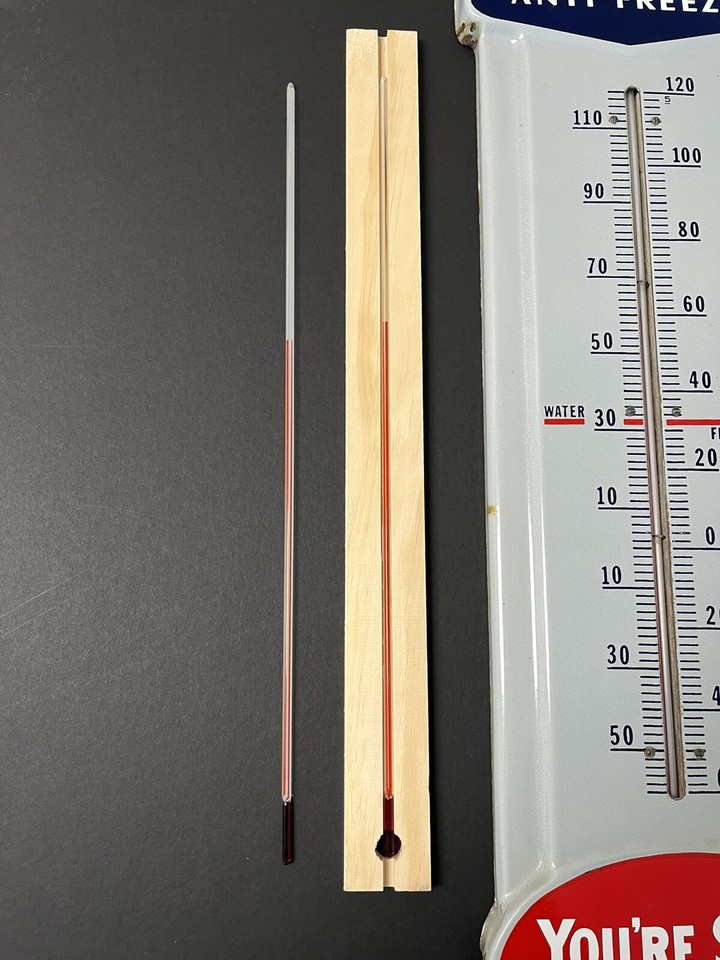 Replacement 20" Thermometer Tube + Wooden Holder for Prestone /Gas/ Oil ...